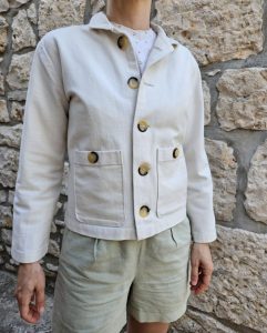 Paola Workwear Jacket Sewing Pattern - White Denim Edition - Hungry ...